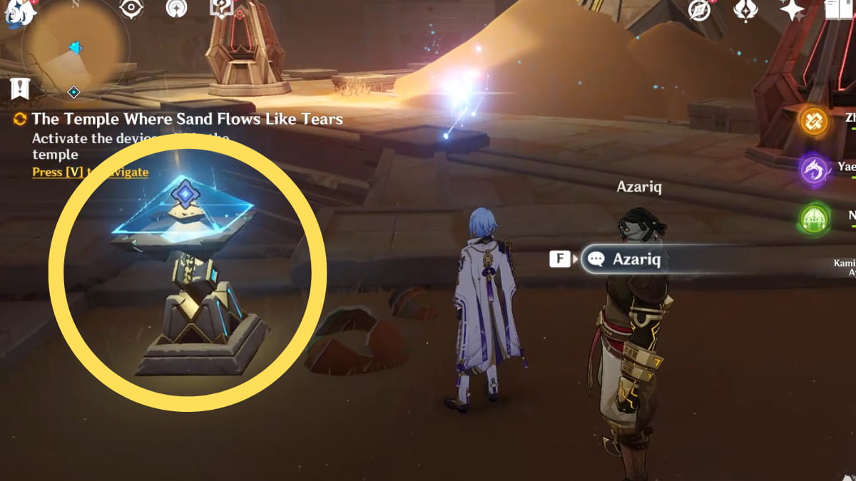 Genshin Impact The Temple Where Sand Flows Like Tears World Quest guide ...