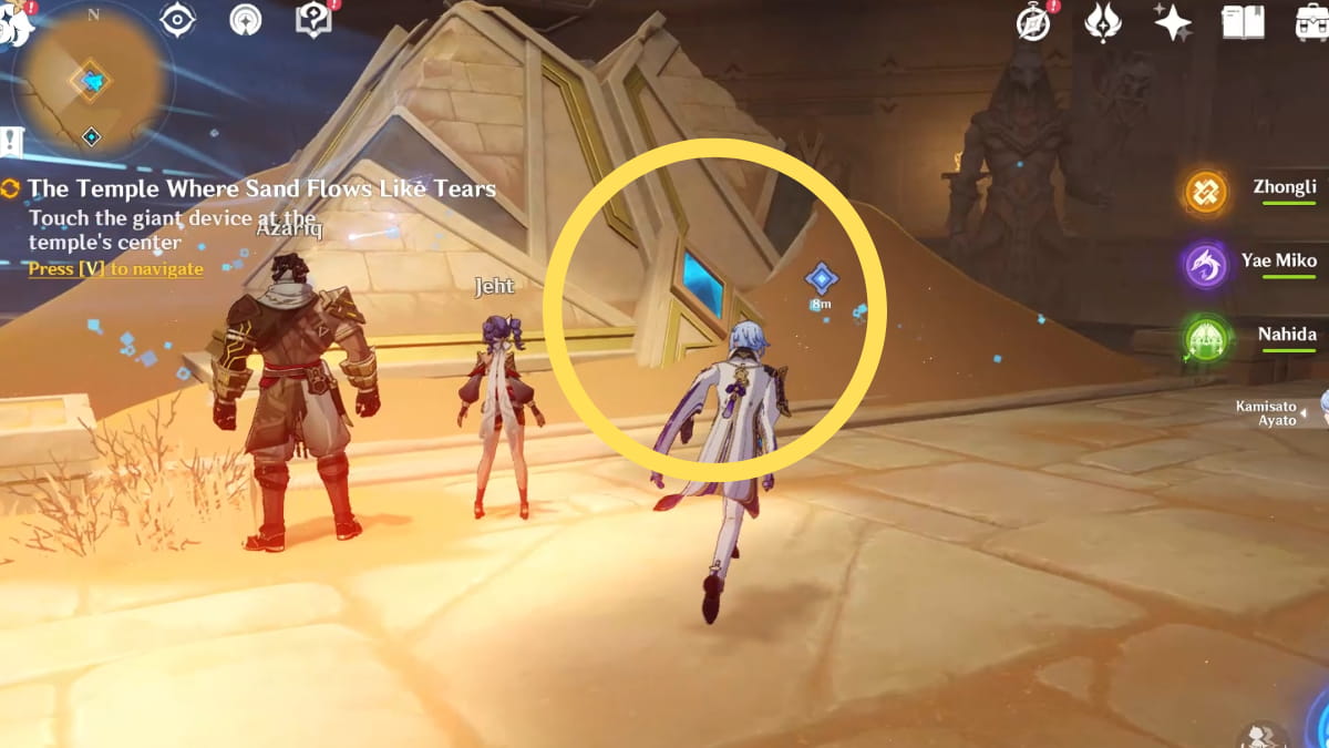 Genshin Impact The Temple Where Sand Flows Like Tears World Quest guide ...