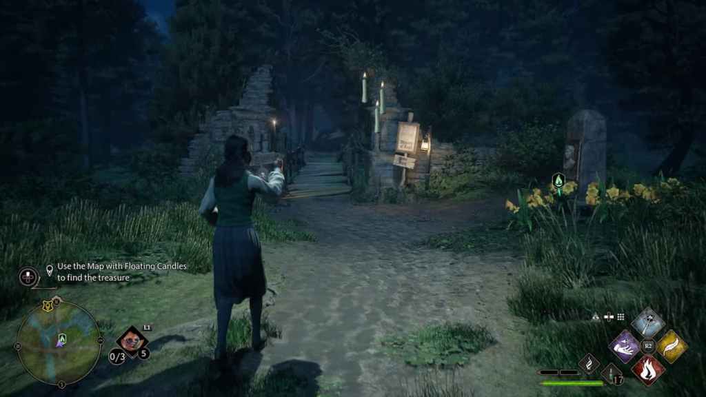 Map with Floating Candles treasure location in Hogwarts Legacy (Ghost ...