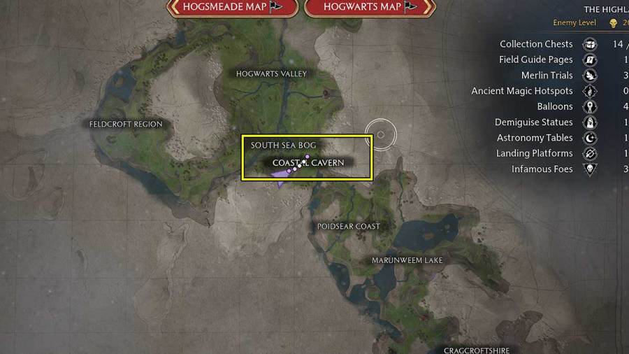 How to reach the southern part of the World Map in Hogwarts Legacy ...