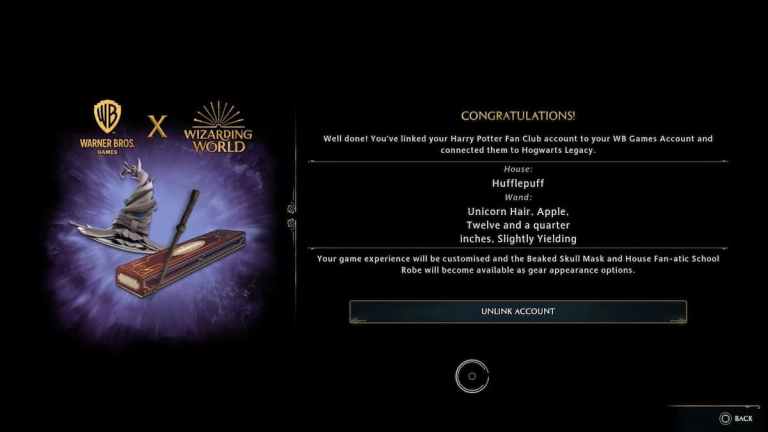 How to link your Harry Potter Fan Club and WB Games Account for ...