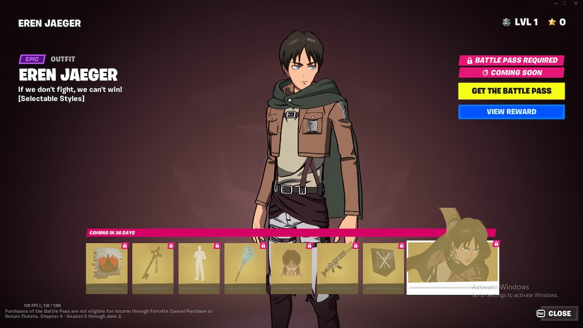 How to get Eren Jaeger skin in Fortnite Chapter 4 Season 2 | Pro Game ...
