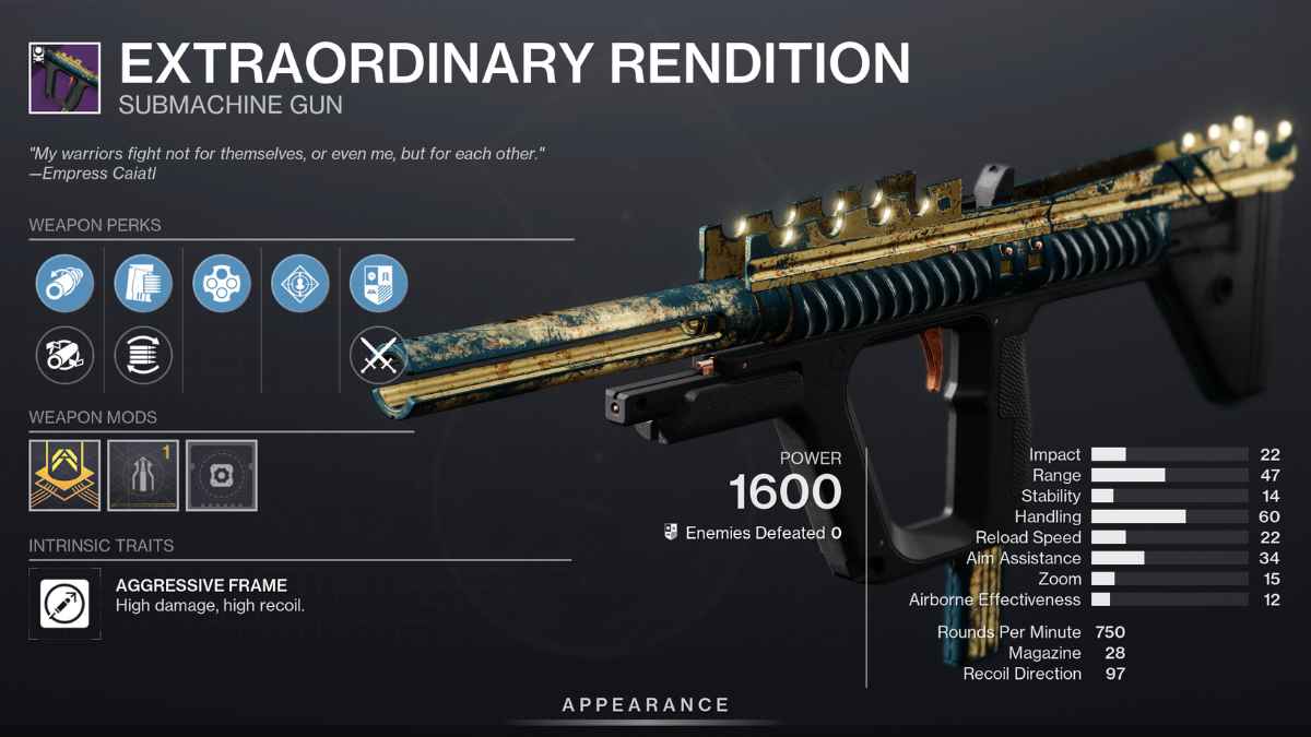 How to get Extraordinary Rendition and its God Roll in Destiny 2 | Pro ...