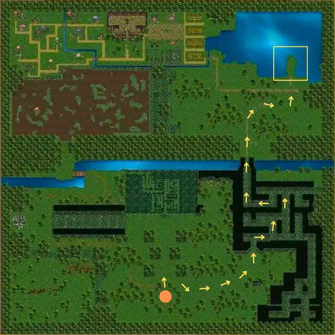 Full Map of Lake Foscari Stage in Vampire Survivors Tides of the ...