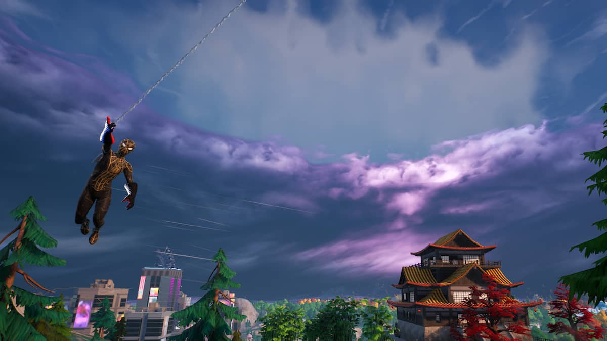 Best locations to swing 10 times using Spider-Verse Web Shooters in Fortnite | Pro Game Guides