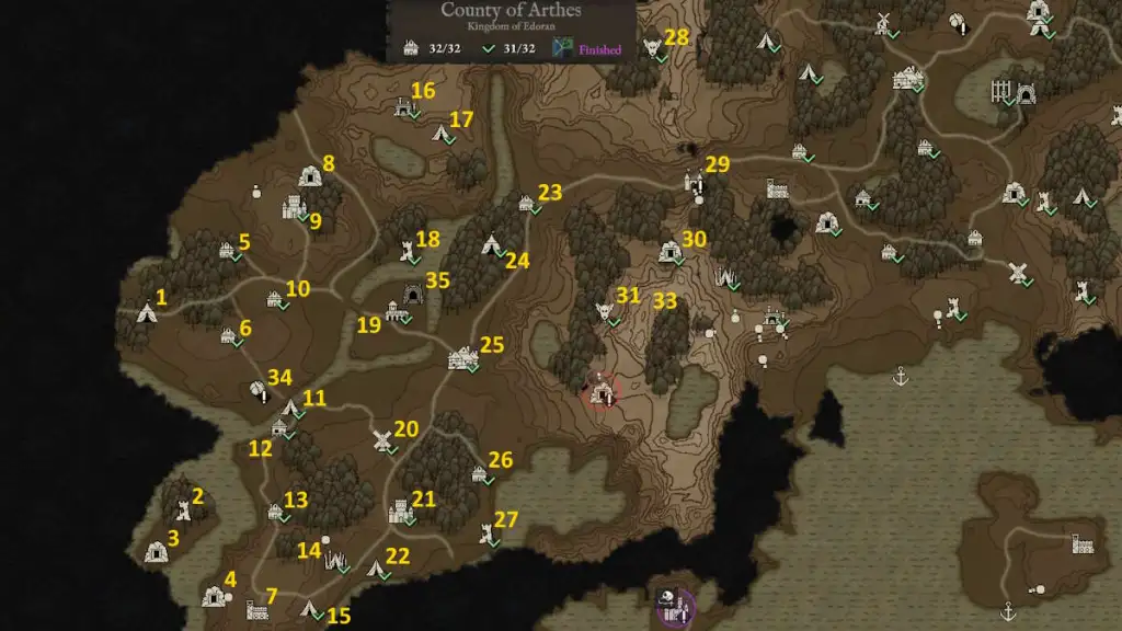 Full Wartales County of Arthes Region Map & Locations Guide | Pro Game ...