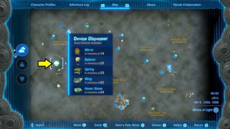 TotK Device Dispenser Locations (Map) & Items in Zelda Tears of the ...