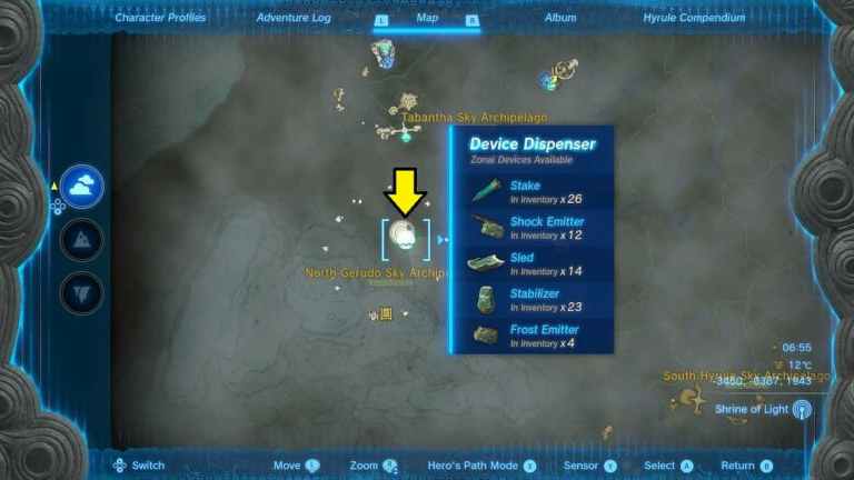 TotK Device Dispenser Locations (Map) & Items in Zelda Tears of the ...