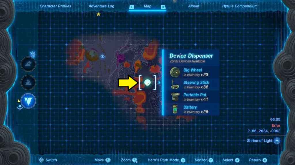 TotK Device Dispenser Locations (Map) & Items in Zelda Tears of the ...