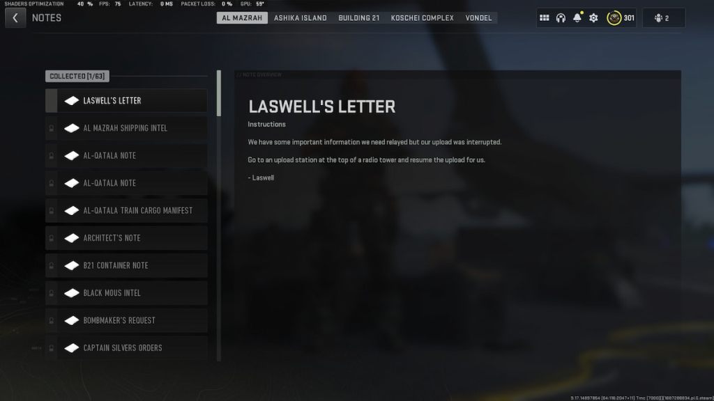 DMZ Notes Menu Location | Pro Game Guides