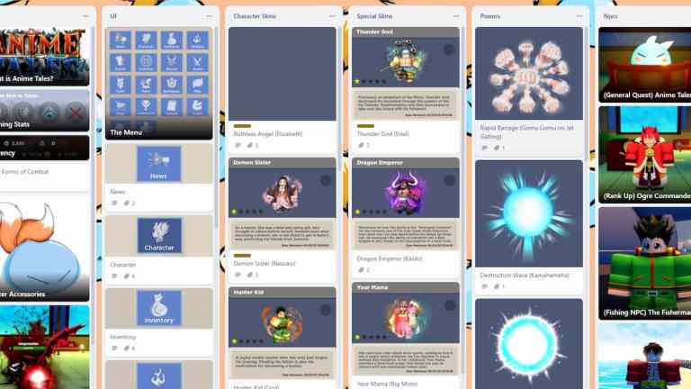 Anime Tales Trello Link & Discord | Pro Game Guides