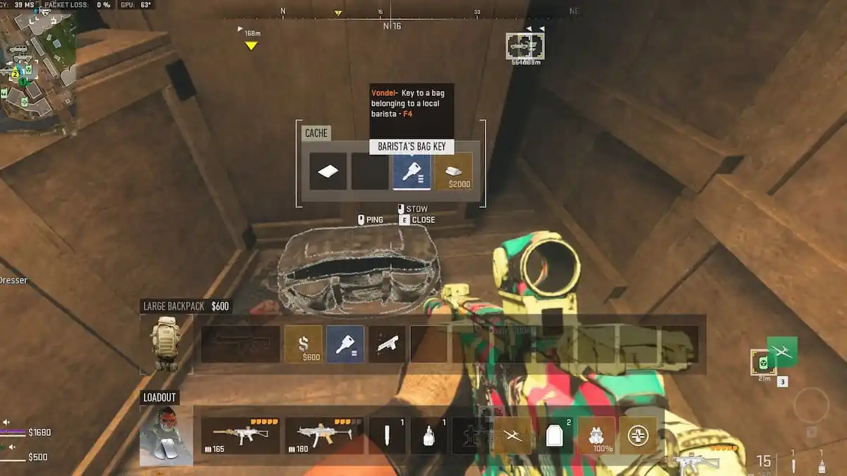 Barista's Bag Key - DMZ (Map locations) | Pro Game Guides