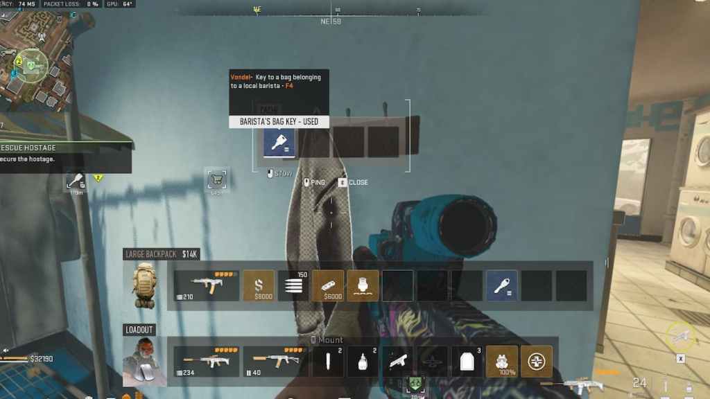 Barista's Bag Key - DMZ (Map locations) | Pro Game Guides