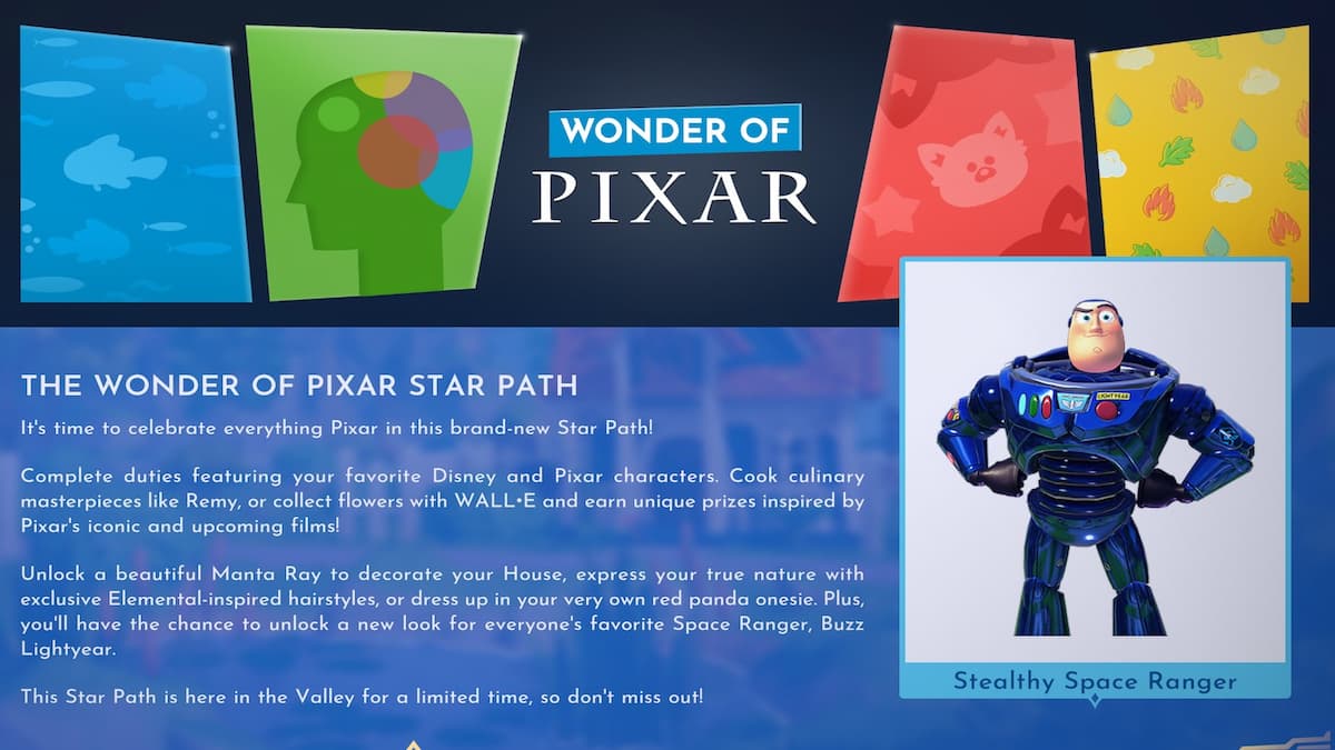 Disney Dreamlight Valley The Wonder of Pixar Star Path - All Rewards ...