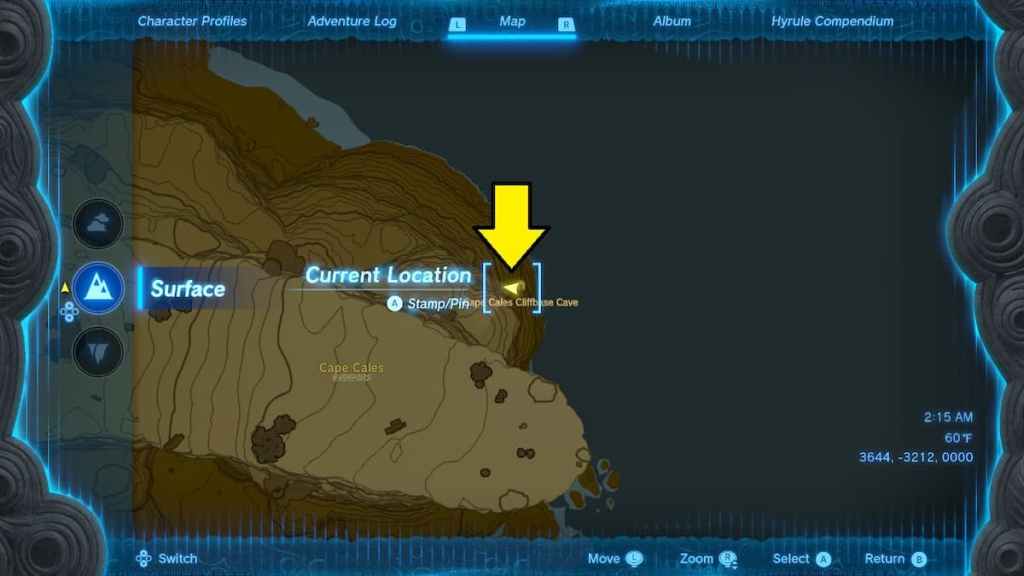 Zelda TotK Cape Cales Cliffbase Cave Cave — Слезы королевства - Game ...