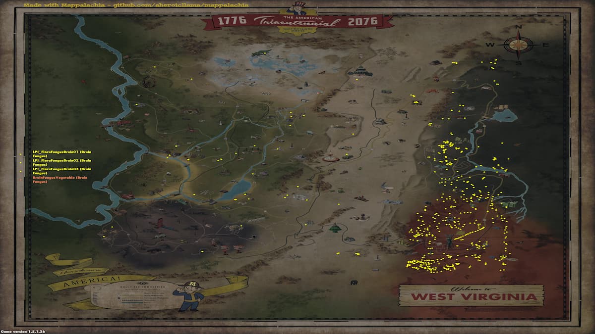 Fallout 76 Brain Fungus Locations | Pro Game Guides