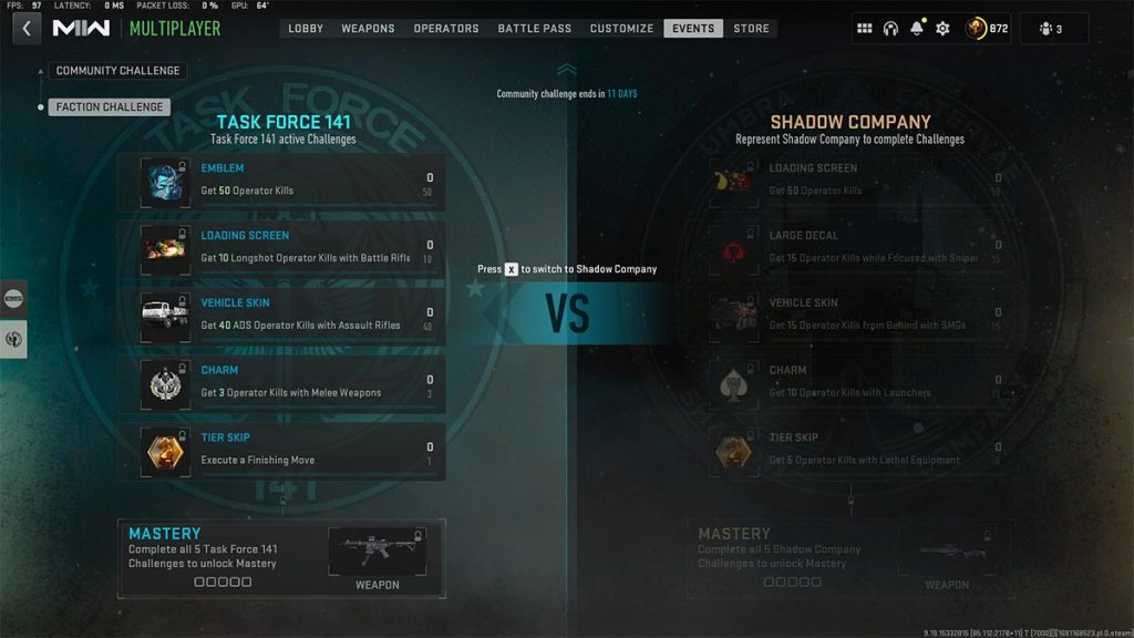 All Challenges and Rewards in Faction Showdown Event in MW2 & Warzone 2 ...