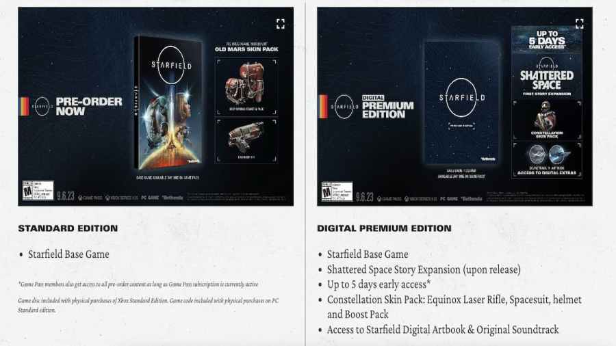 All Starfield Editions Comparison - Constellation Edition Rewards ...