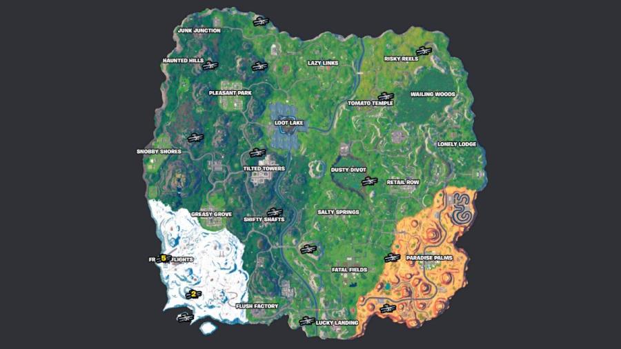 All X-4 Stormwings plane locations in Fortnite Season OG | Pro Game Guides