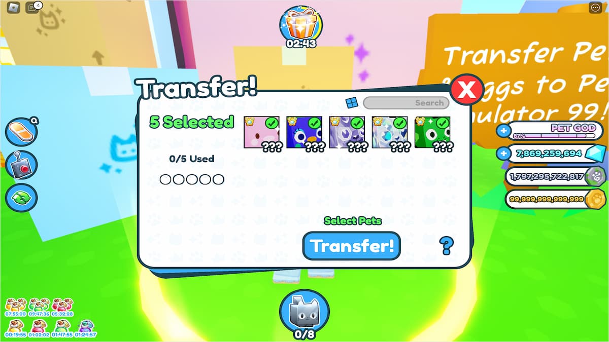 How to transfer pets from Pet Simulator X to Pet Simulator 99 - Roblox ...
