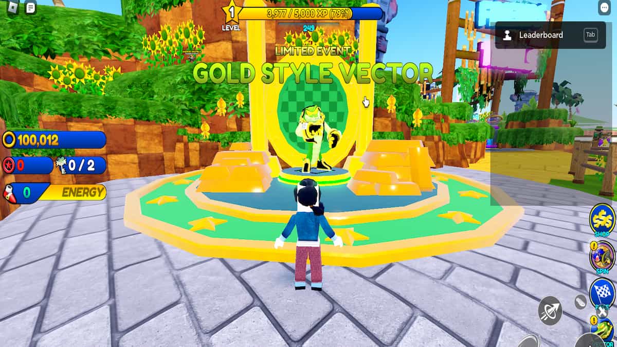 How to unlock Gold Style Vector in Sonic Speed Simulator - Roblox | Pro ...