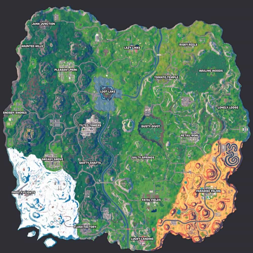 All POIs and Named Locations in Fortnite OG Map (Chapter 4 Season 7-8) | Pro Game Guides