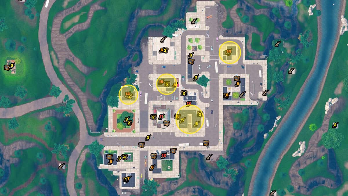 Fortnite - All Loot Locations in Tilted Towers | Pro Game Guides
