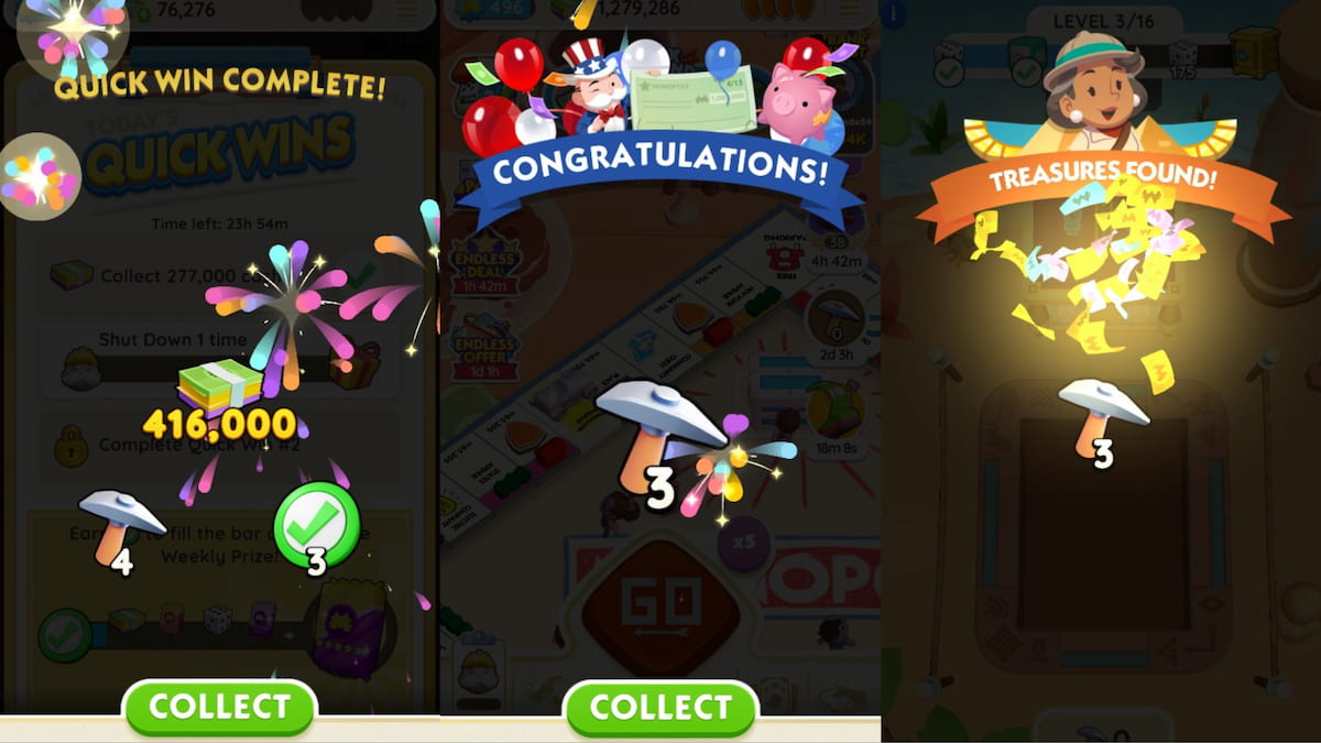 Monopoly GO free pickaxe links (Sunset Treasures event) - Are there any? | Pro Game Guides