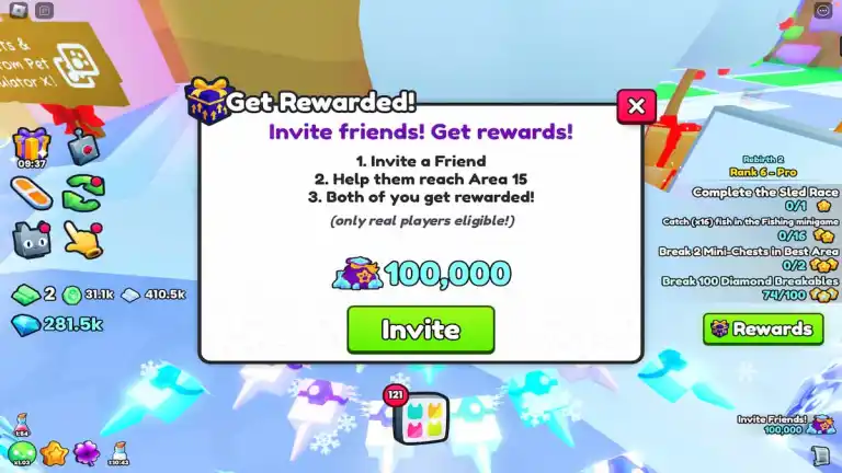 How to invite friends to play Pet Simulator 99, Earn Free Diamonds - Roblox | Pro Game Guides