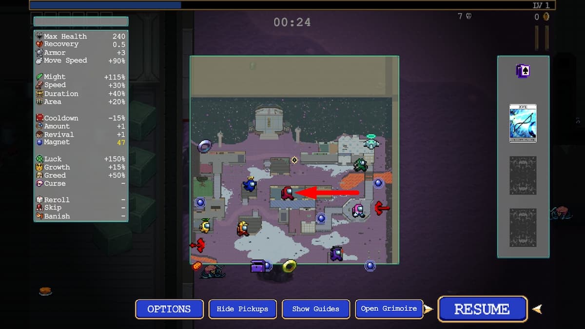 How to evolve and use Report! in Vampire Survivors Emergency Meeting ...