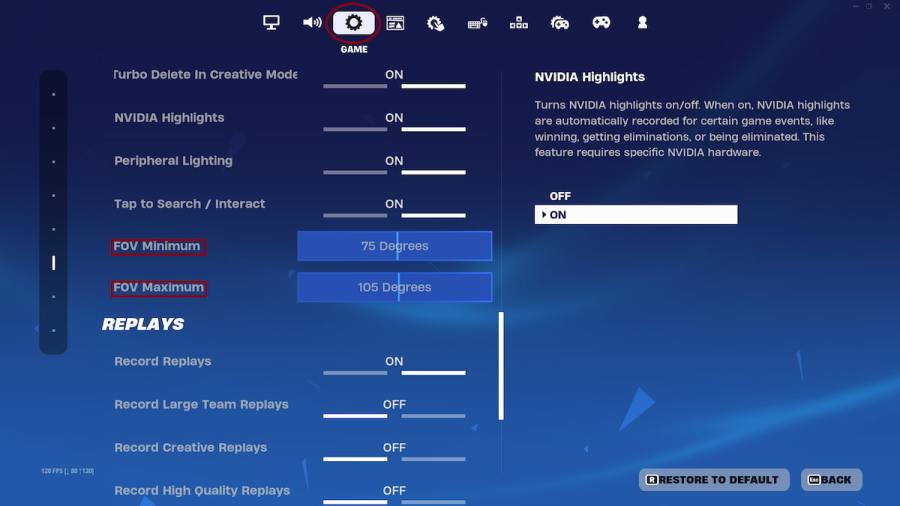 Fortnite FOV slider - All settings comparison | Pro Game Guides