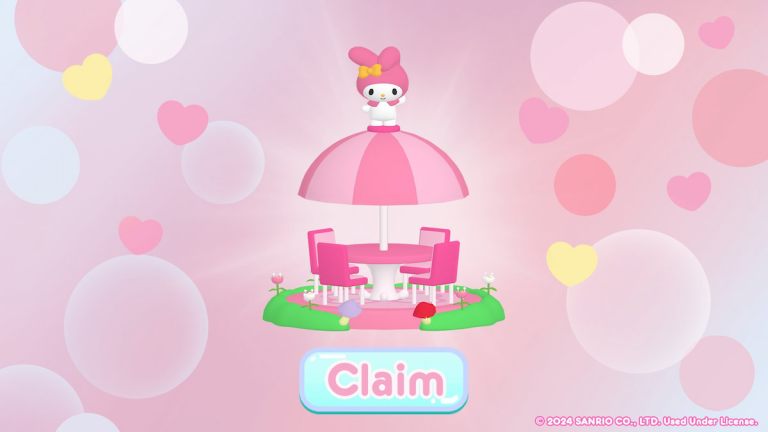 How to get the free My Melody Outdoor Dining Table in My Hello Kitty ...