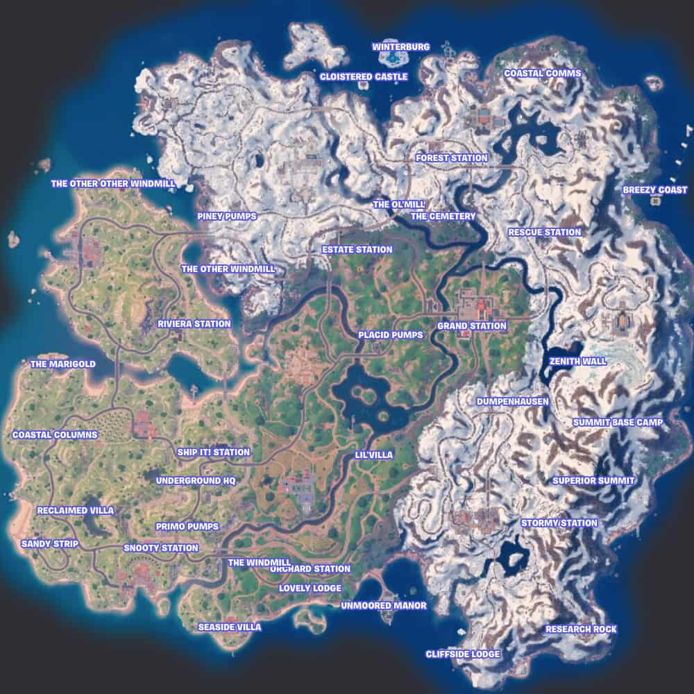 Fortnite Chapter 5 Map - All locations and landmarks | Pro Game Guides