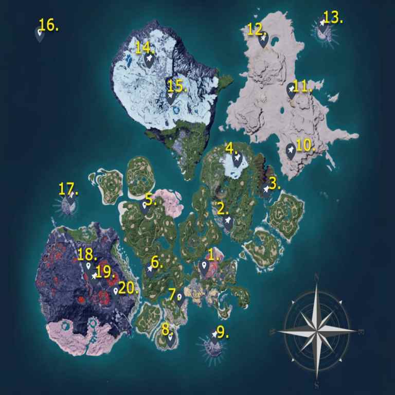 Palworld Full Map - All Regions, Boss Locations & POI | Pro Game Guides