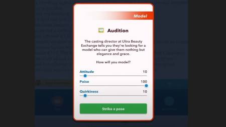BitLife Model Audition Guide: Attitude, Poise & Quirkiness Settings