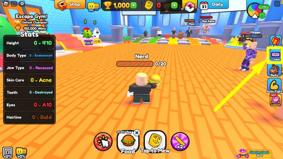 Mewing Simulator Codes (March 2025) | Pro Game Guides