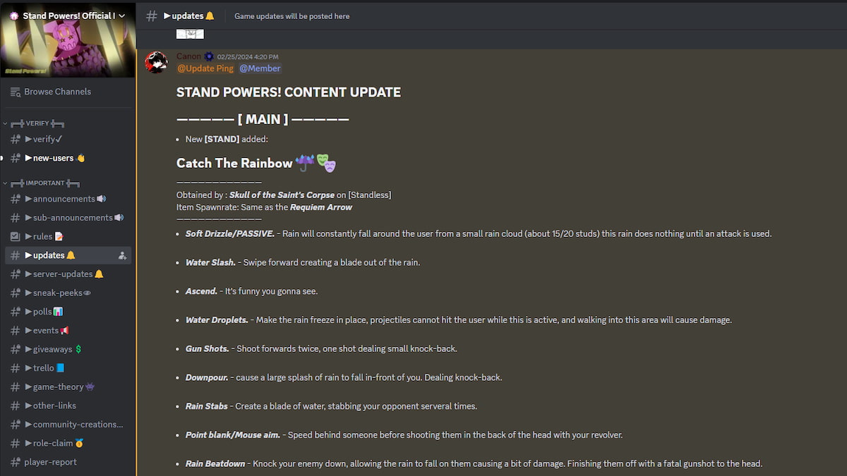 Stand Powers Trello Link | Pro Game Guides