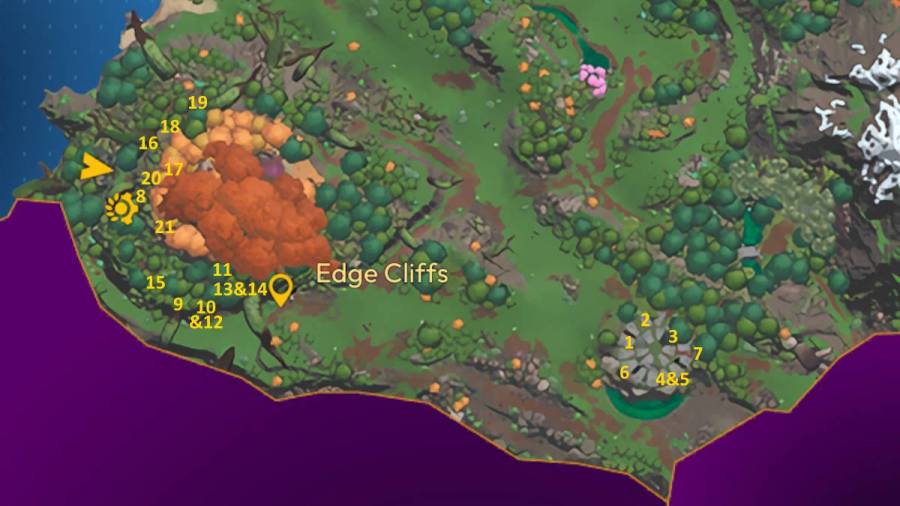 All Artifact Locations in Edge Cliffs (Map) - Lightyear Frontier | Pro ...