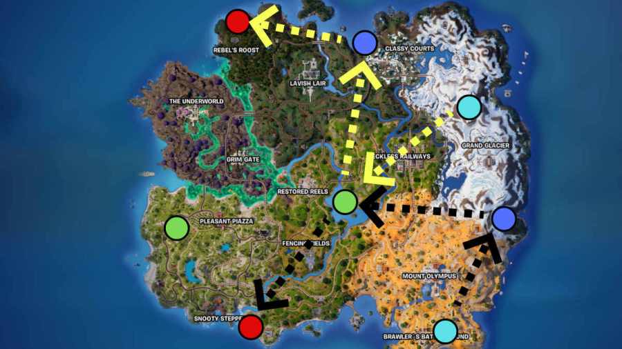 How to quickly visit shrines of every element in Fortnite (Map) | Pro ...