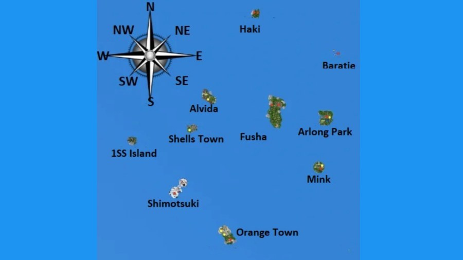 All islands, quests, & level requirements in Legacy Piece (Map ...