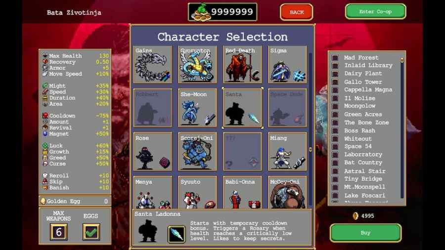 How to Unlock Santa Ladonna in Vampire Survivors | Pro Game Guides