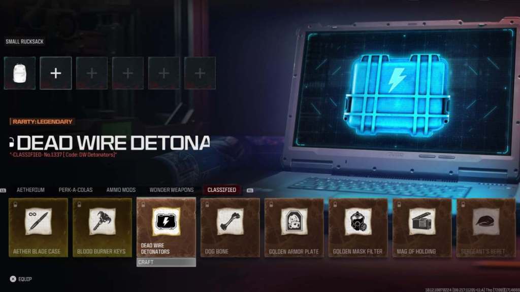 How to get Dead Wire Detonator, Golden Mask Filter & Sergeant's Beret ...