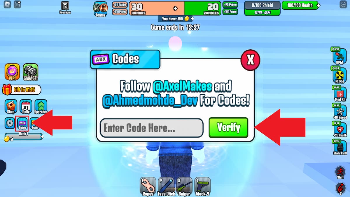 Zombies Vs Humans Codes (July 2024) | Pro Game Guides