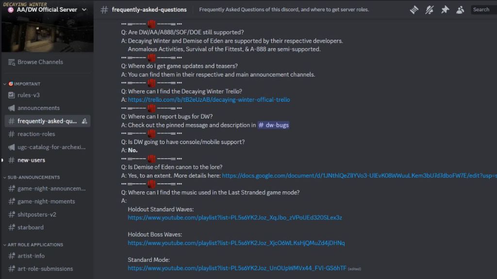 Decaying Winter Trello Link & Discord Server | Pro Game Guides