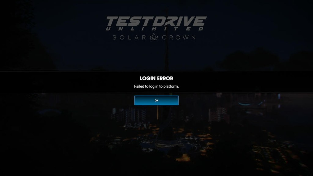 How to fix LOGIN ERROR in Test Drive Unlimited Solar Crown | Pro Game ...