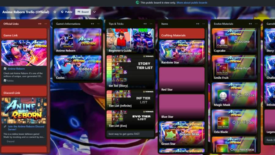 Anime Reborn Official Trello and Discord Links | Pro Game Guides