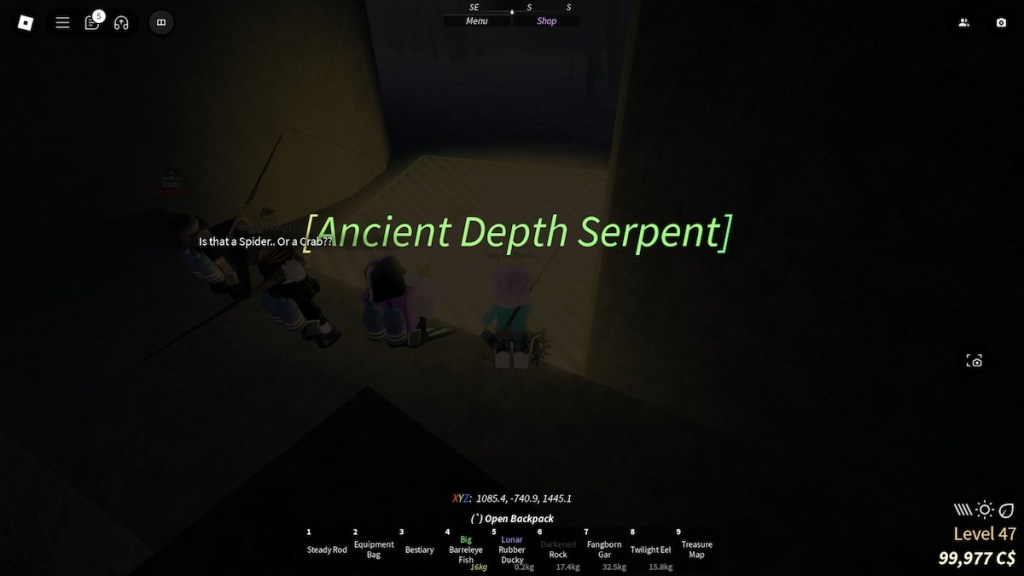 Ancient Depth Serpent location in Fisch - Roblox | Pro Game Guides
