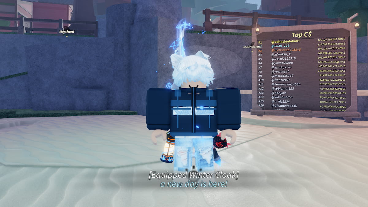 How to get the Winter Cloak in Fisch | Pro Game Guides