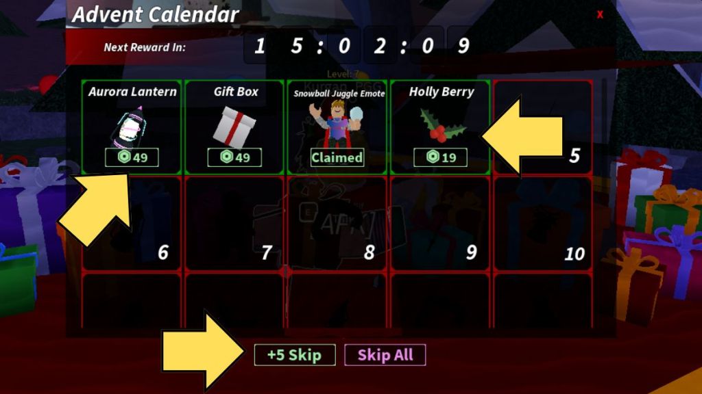 All Advent Calendar Rewards in Fisch [Winter Update] | Pro Game Guides