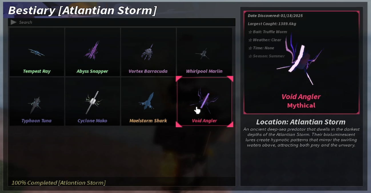 All 8 Fishes in Atlantean Storm (100% Bestiary) - Fisch | Pro Game Guides